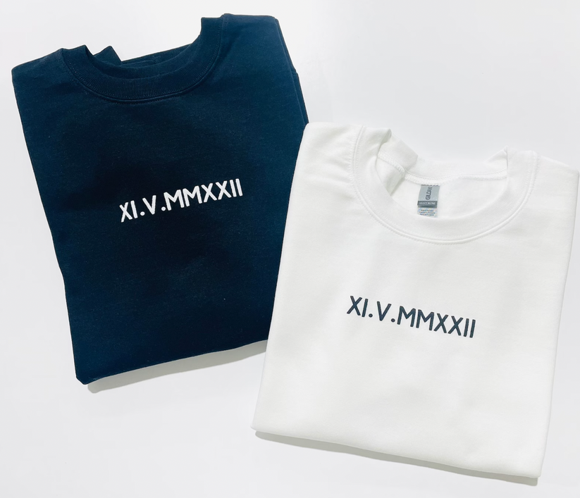 Roman Numeral Personalized His and Her Sweaters | Up2ournecksinfabric